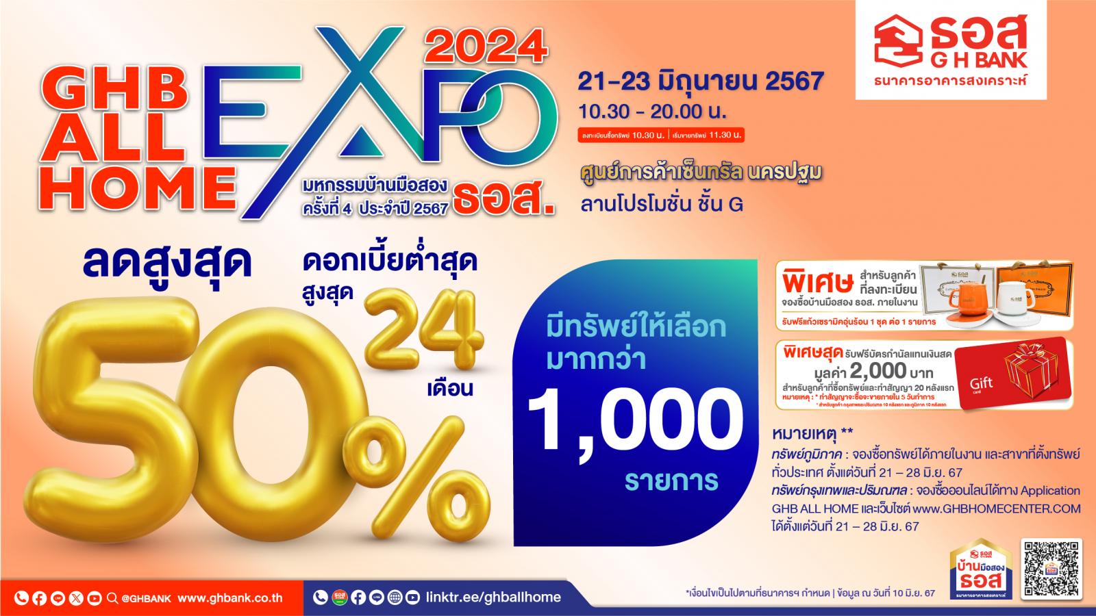 ธอส. เอาใจคนอยากมีบ้าน จัดงาน GHB ALL HOME EXPO 2024 ครั้งที่ 4 @เซ็นทรัลนครปฐม นำทรัพย์บ้านมือ ...
